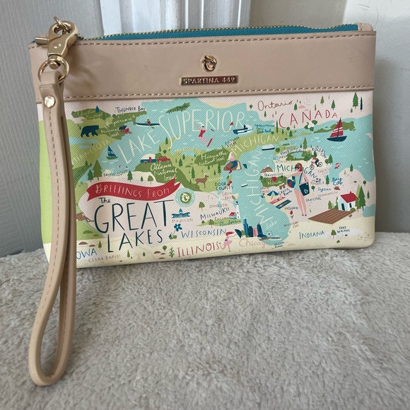 Spartina 449 | Bags | Spartina 449 Colorful Map Wristlet Like New ...